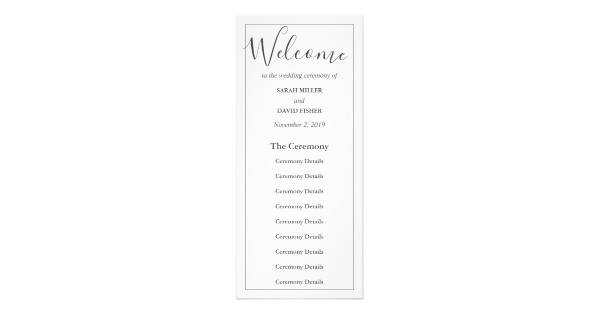 Simple Elegance Wedding Ceremony Program | Zazzle
