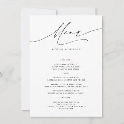 Simple Elegant 5x7" Wedding Dinner Menu Template | Zazzle