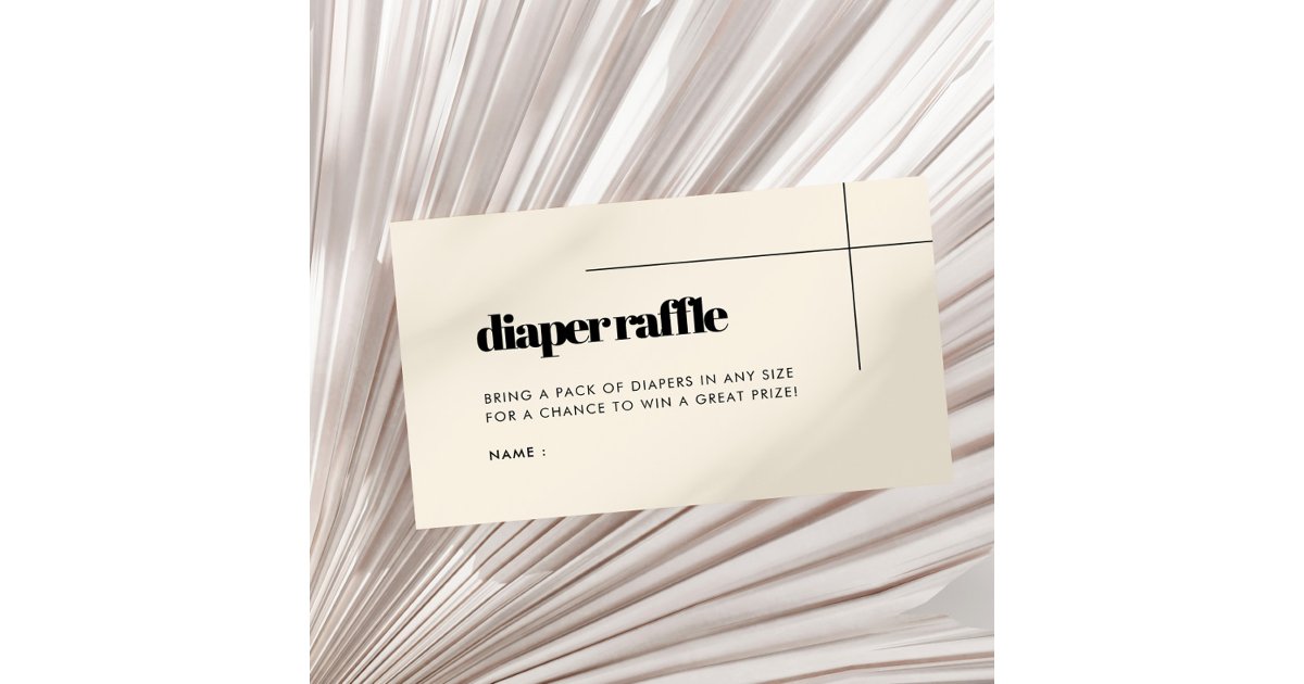 Simple elegant baby shower diaper raffle insert | Zazzle