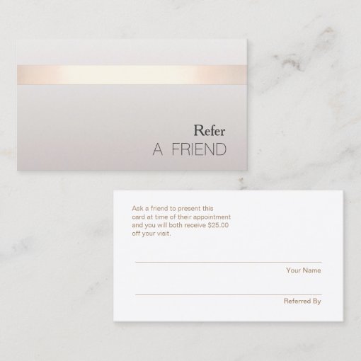 Simple Elegant Beauty Salon Referral Card 2 | Zazzle