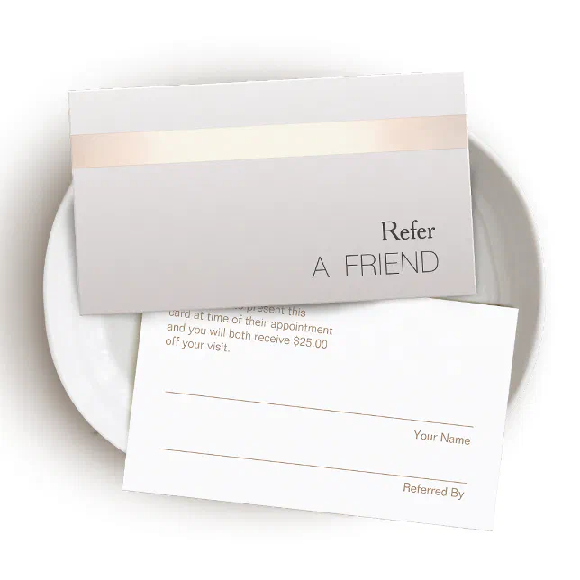 Simple Elegant Beauty Salon Referral Card 2 | Zazzle