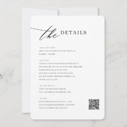 Simple Elegant Black All In One QR Code Wedding Invitation | Zazzle
