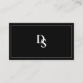Simple Elegant Black and White Monogram Initial Business Card | Zazzle