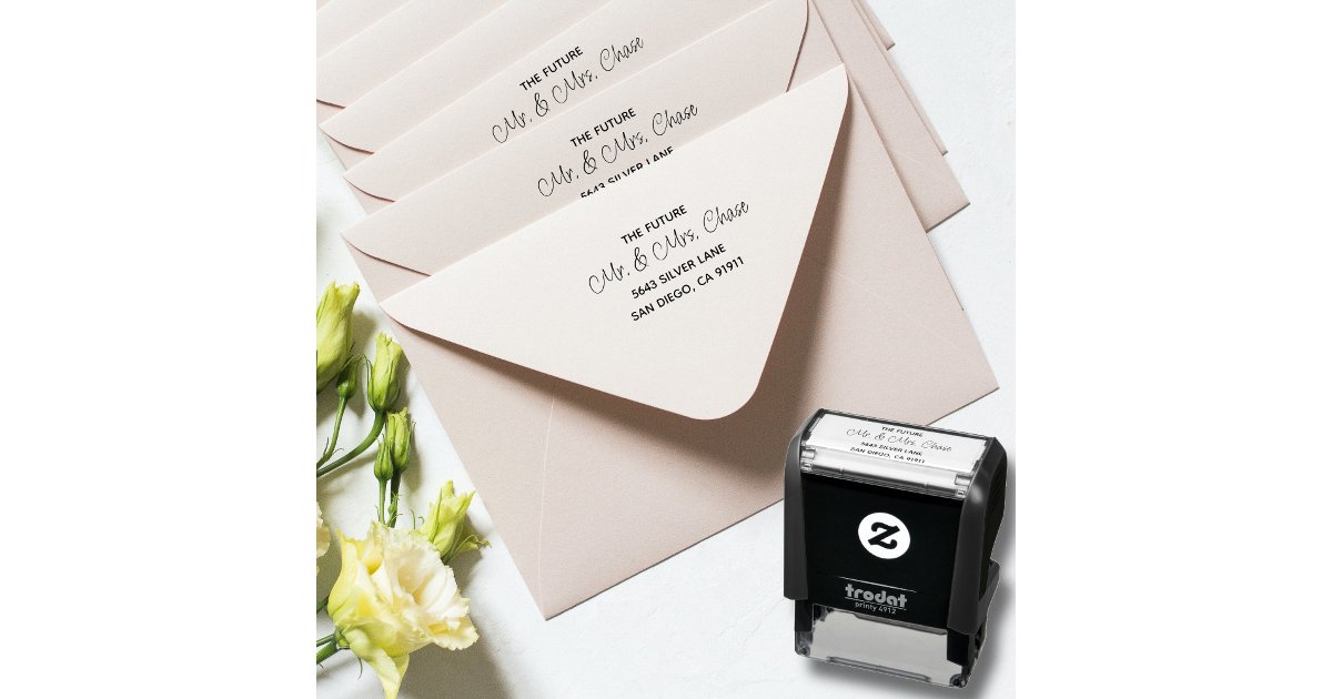 Simple Elegant Black Letters Self-inking Stamp | Zazzle