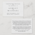 Simple Elegant Black & White Coronavirus Details Enclosure Card | Zazzle