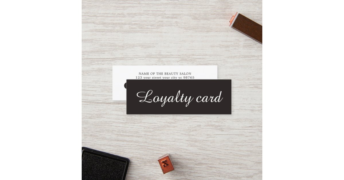 Simple Elegant Black White Loyalty Card | Zazzle