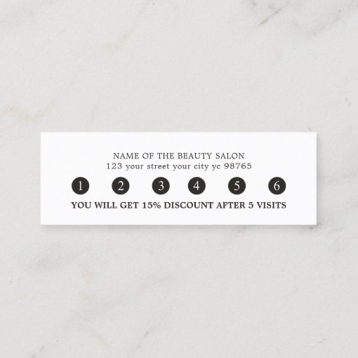 Simple Elegant Black White Loyalty Card | Zazzle