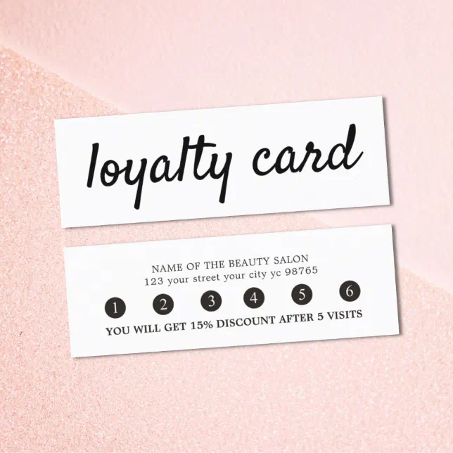 Simple Elegant Black White Loyalty Card | Zazzle