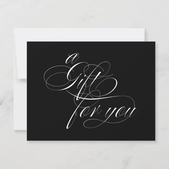 Simple Elegant BlackCalligraphy Gift Certificate | Zazzle