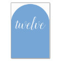 Simple Elegant Blue Rounded Table Number | Zazzle