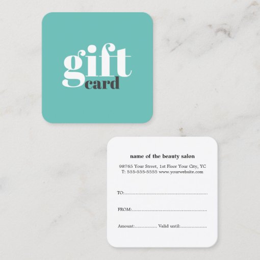 Simple Elegant Blue White Gift Card | Zazzle