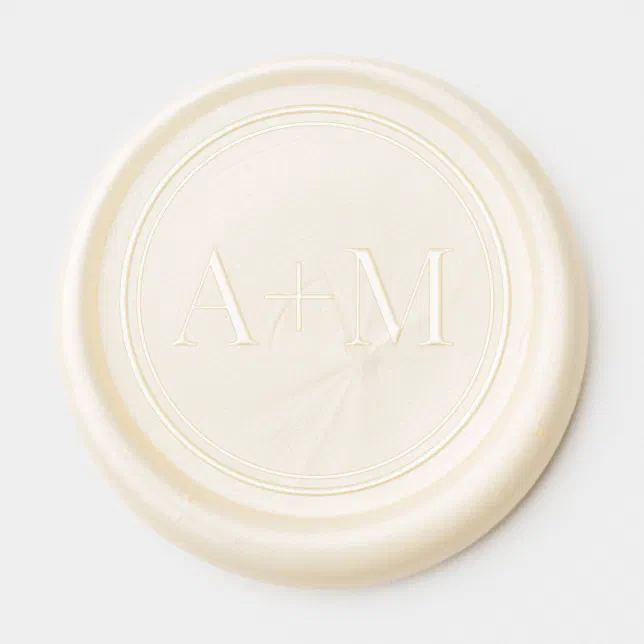 Simple elegant border initial monogram wax seal sticker | Zazzle