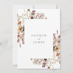 Simple Elegant Botanical Floral Wedding Invitation | Zazzle