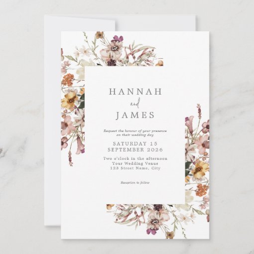 Simple Elegant Botanical Floral Wedding Invitation | Zazzle Simple Elegant Botanical Floral Wedding Invitation | Zazzle