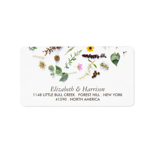Simple Elegant Botanical Wild Flower Wedding Label | Zazzle