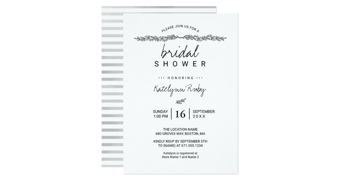 Simple Elegant Bridal Shower Invitation | Zazzle.com