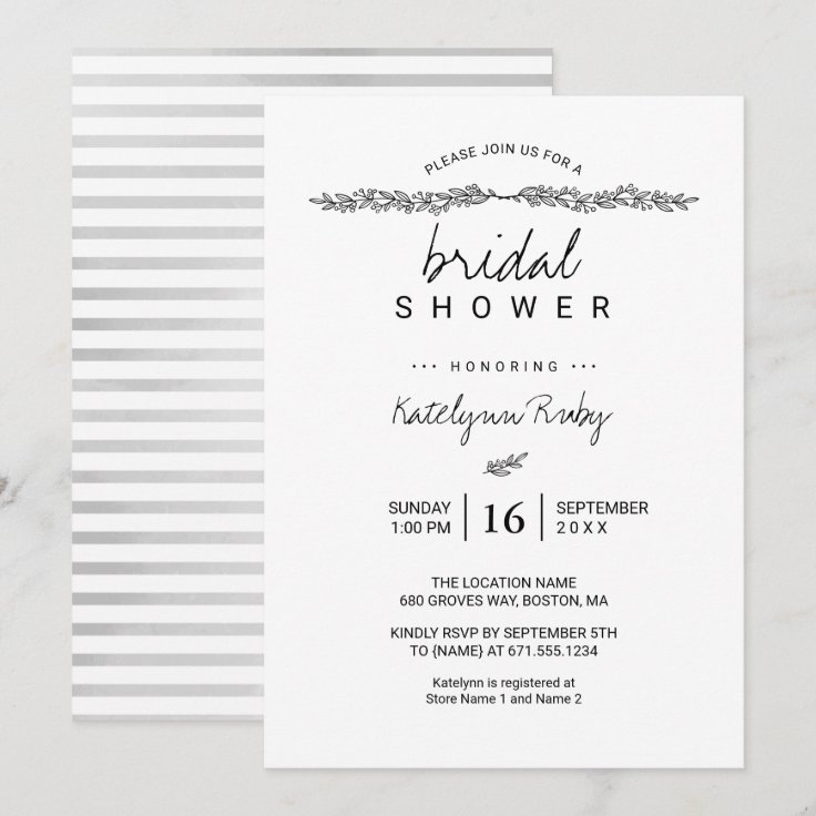 Simple Elegant Bridal Shower Invitation | Zazzle