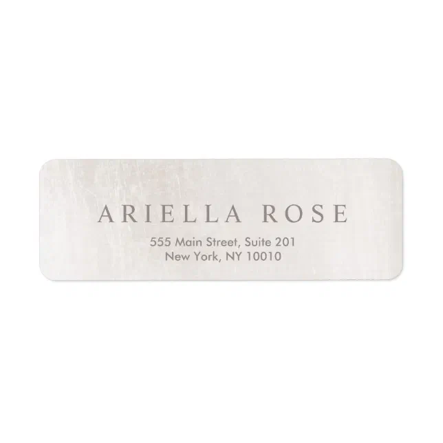 Simple Elegant Brushed White Marble Professional Label | Zazzle