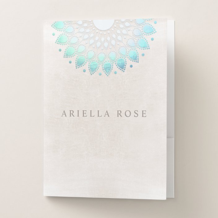 Simple Elegant Brushed White Marble Professional Pocket Folder | Zazzle.com