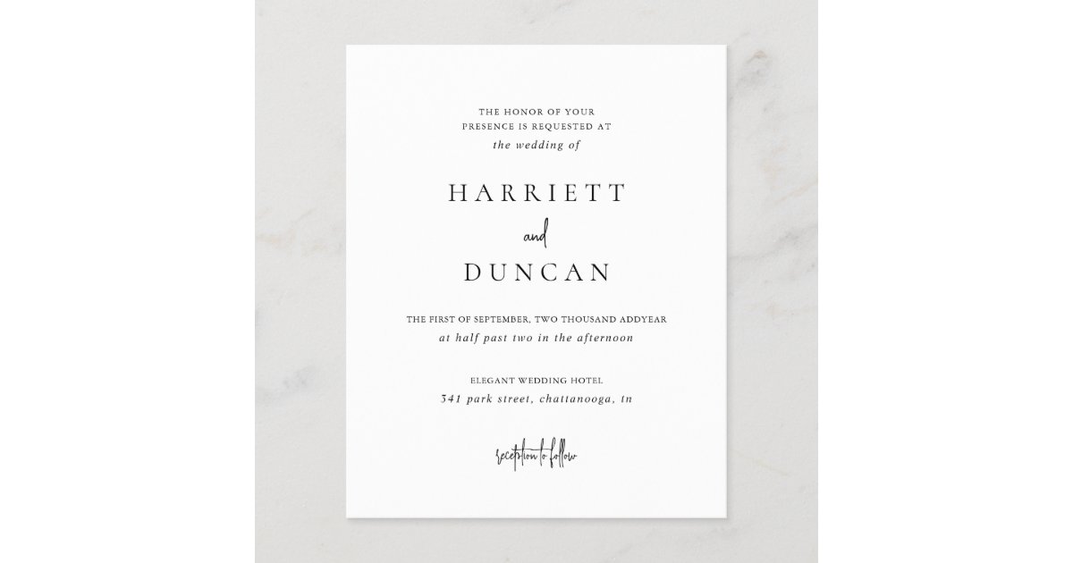 Simple Elegant Budget Wedding Invitation Zazzle Simple Elegant Budget Wedding Invitation Zazzle