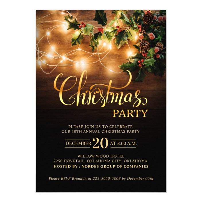 Simple Elegant Business Christmas Holiday Party Invitation | Zazzle.com