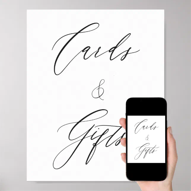 Simple Elegant Calligraphy Cards & Gifts Poster | Zazzle