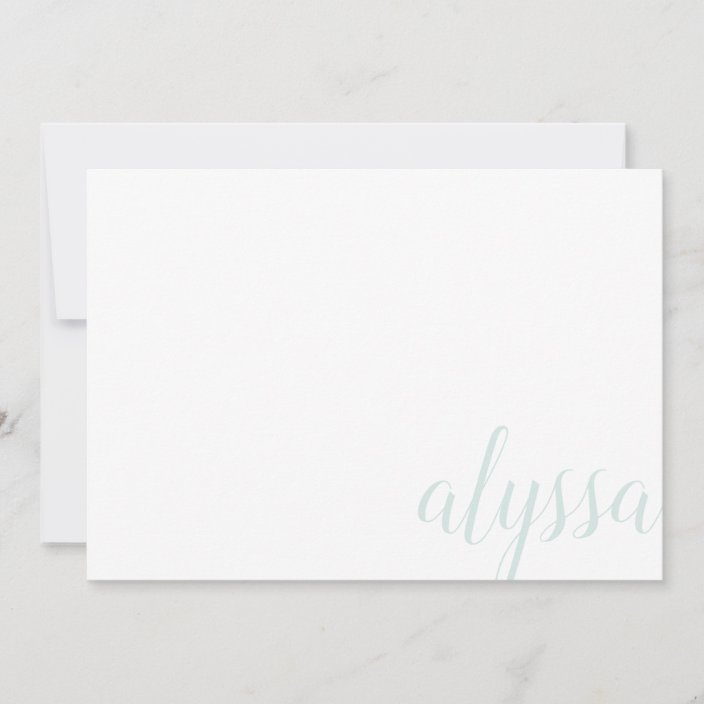 Simple Elegant Calligraphy Personalized Flat Note Card | Zazzle.com