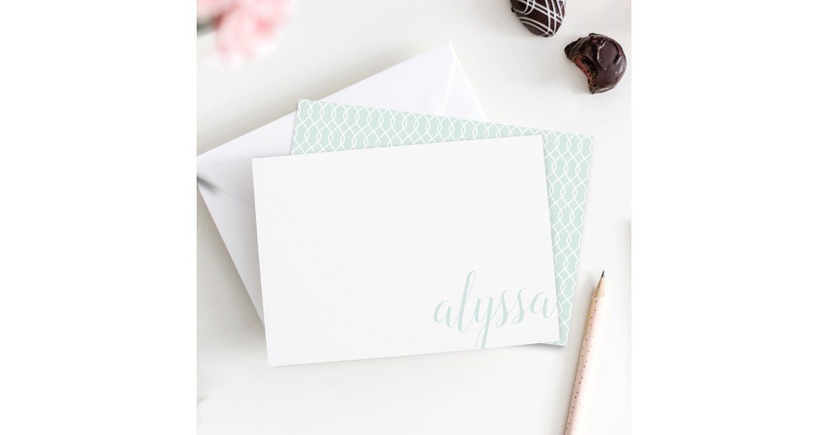 Simple Elegant Calligraphy Personalized Flat Note Card | Zazzle