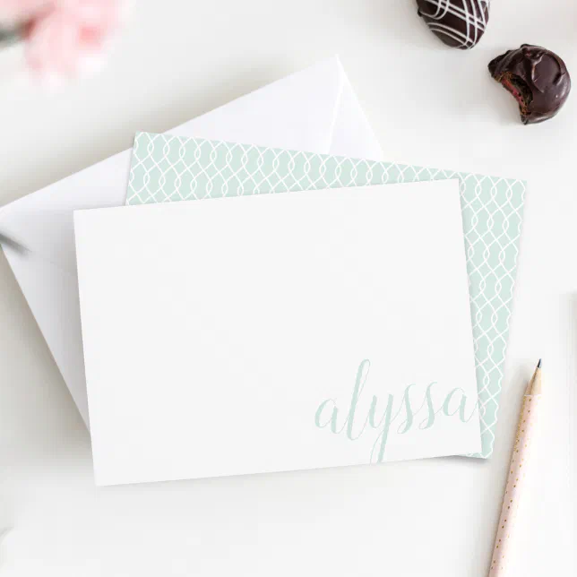 Simple Elegant Calligraphy Personalized Flat Note Card | Zazzle