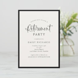 Simple Elegant Calligraphy Script Retirement Party Invitation | Zazzle