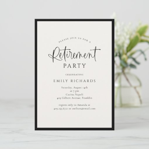 Simple Elegant Calligraphy Script Retirement Party Invitation | Zazzle