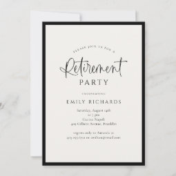 Simple Elegant Calligraphy Script Retirement Party Invitation | Zazzle
