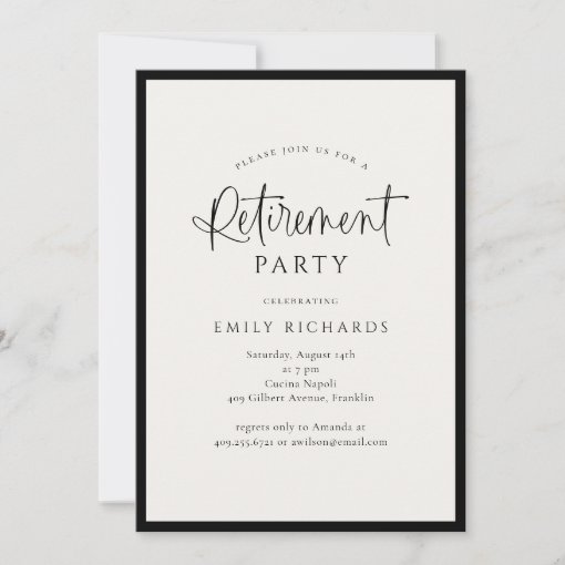 Simple Elegant Calligraphy Script Retirement Party Invitation | Zazzle