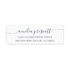 Simple Elegant Calligraphy Script Return Address Label | Zazzle