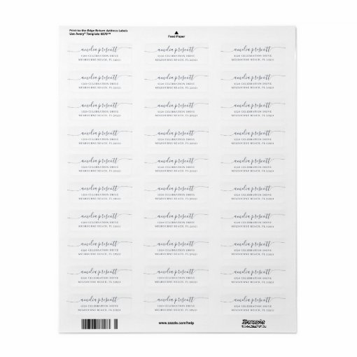 Simple Elegant Calligraphy Script Return Address Label | Zazzle