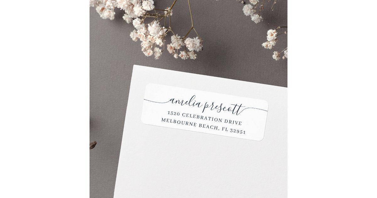Simple Elegant Calligraphy Script Return Address Label | Zazzle