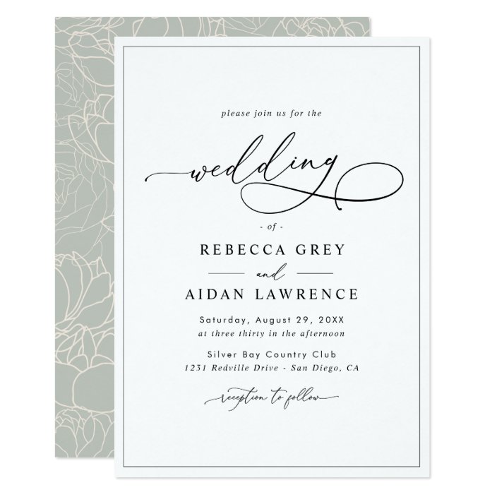 Simple Elegant Calligraphy Script Wedding Invitation | Zazzle.com