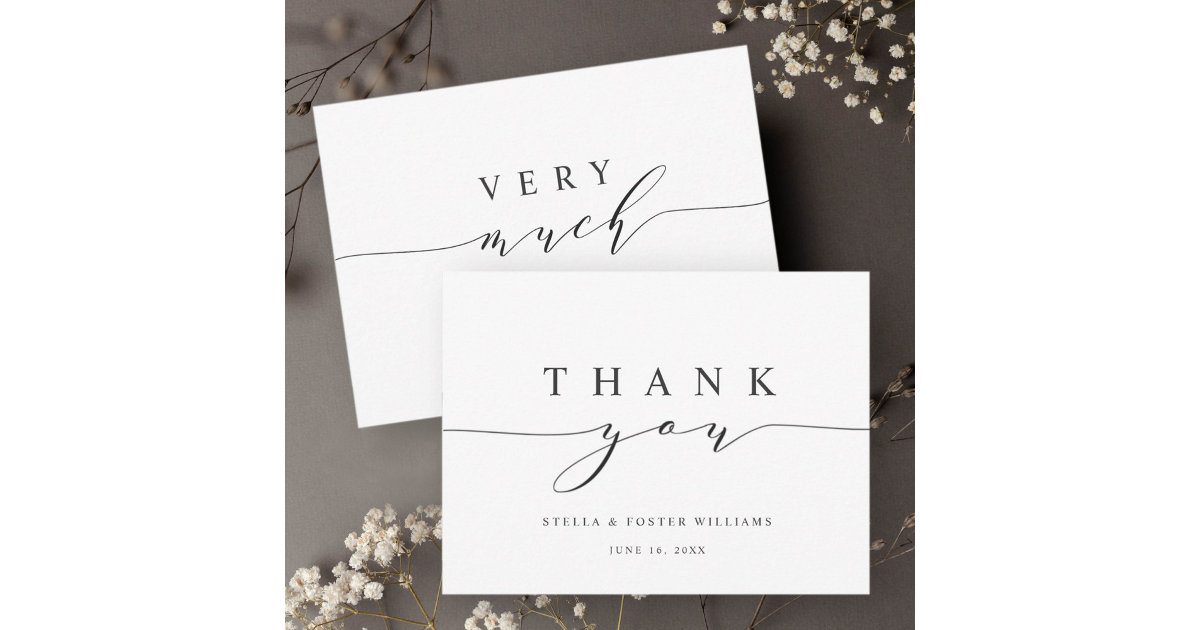 Simple & Elegant Calligraphy Thank You Card | Zazzle