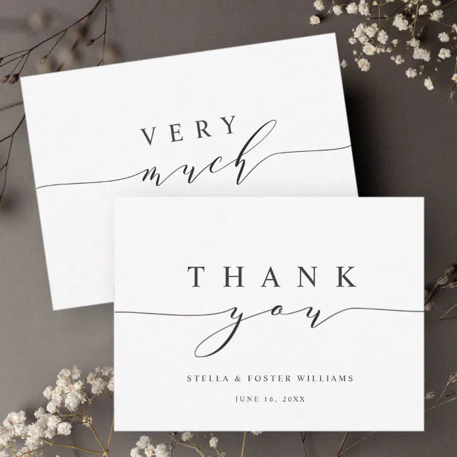 Simple & Elegant Calligraphy Thank You Card | Zazzle