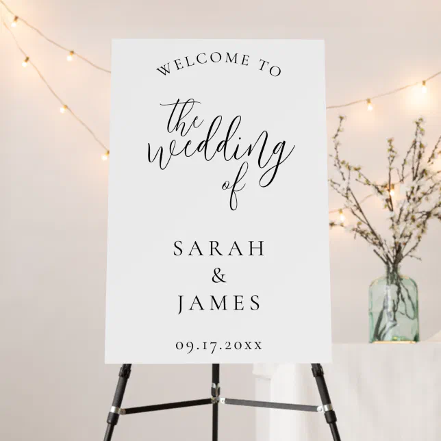 Simple Elegant Calligraphy Wedding Welcome Sign | Zazzle