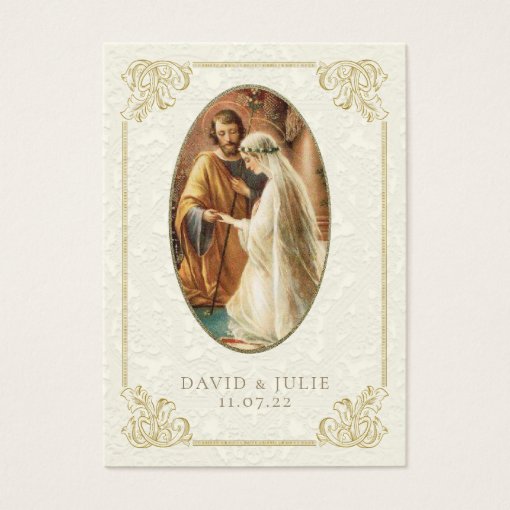 Simple Elegant Catholic Wedding Holy Card | Zazzle
