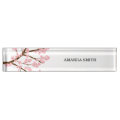 Simple Elegant Cherry Blossoms Sakura Tree Pink Desk Name Plate | Zazzle