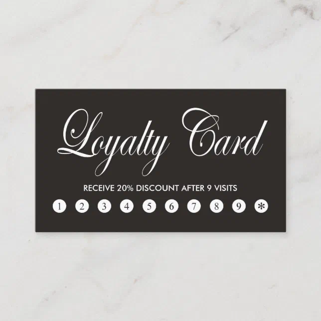 Simple Elegant Chic Black White Loyalty Card | Zazzle