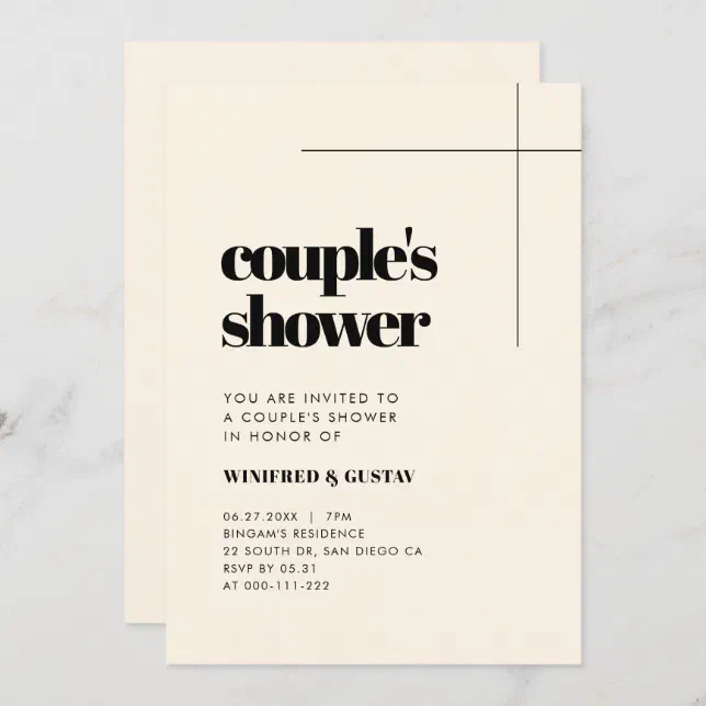 Simple elegant & chic Couple's Shower Invitation | Zazzle