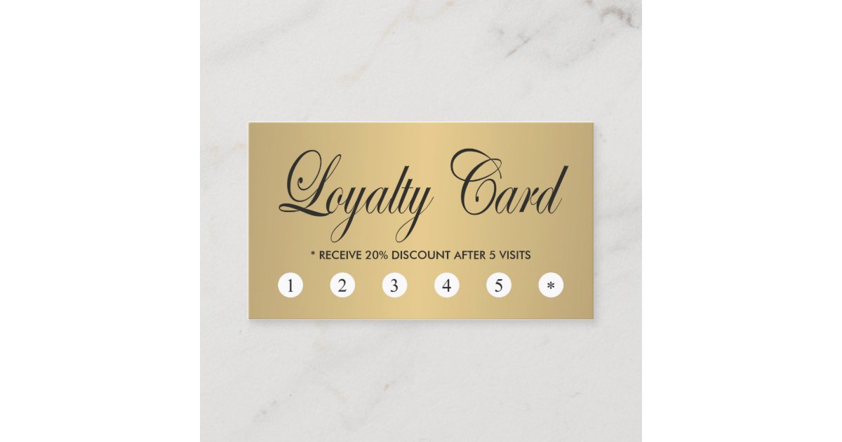 Simple Elegant Chic FAUX Gold Loyalty Card | Zazzle