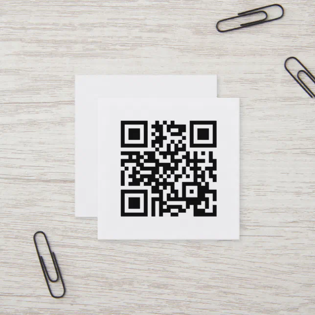 Simple elegant classic black and white QR Code Square Business Card ...