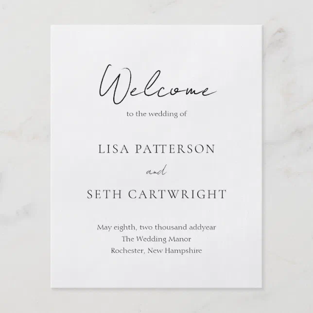 Simple Elegant Classic Budget Wedding Program Flyer | Zazzle