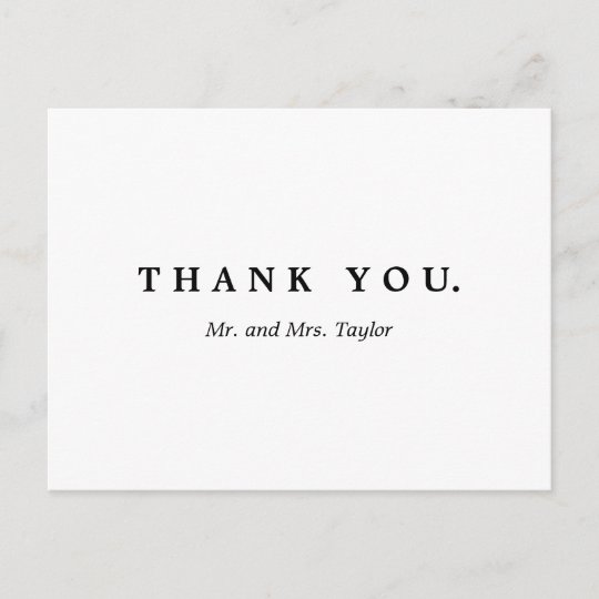 Simple Elegant | Classic Thank You Postcard | Zazzle.com