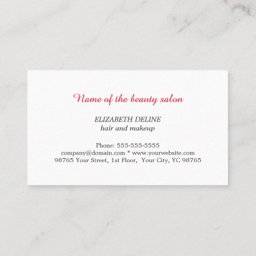 Simple Elegant Clean Red White Referral Card | Zazzle