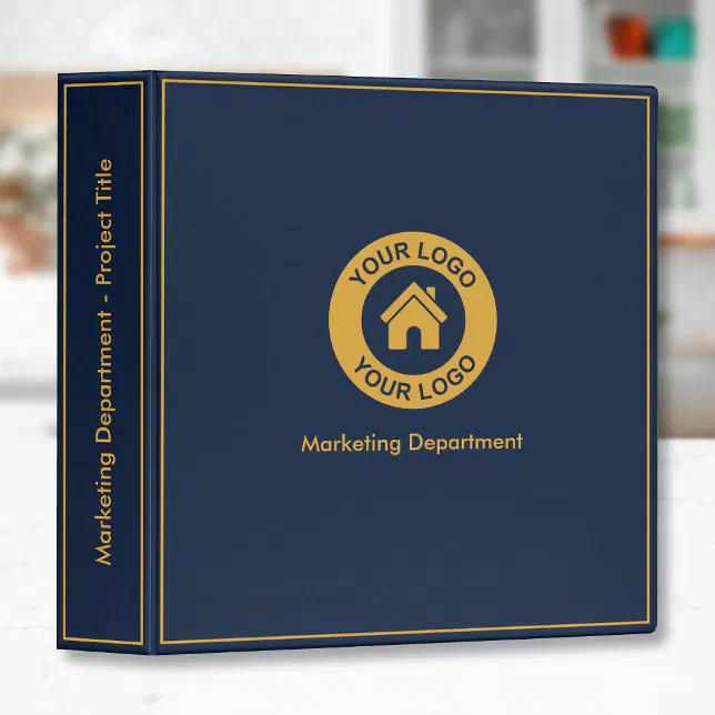 Simple Elegant Custom Business Logo And Text 3 Ring Binder | Zazzle